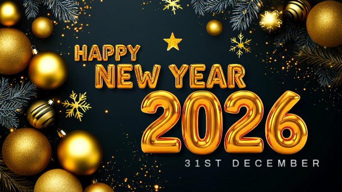 Black Maximalist Happy New Year 2026 Greeting Template Twitter Post ...