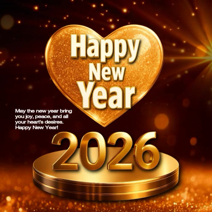 Black Maximalist Happy New Year 2026 Template Instagram Post | PosterMyWall