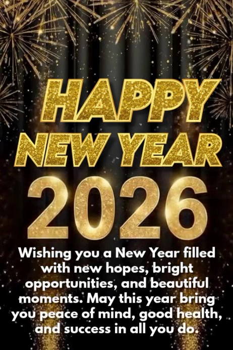 Black Maximalist Happy New Year Design Template Poster | PosterMyWall