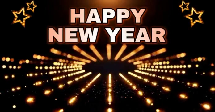 Black Maximalist Happy New Year Party Facebook Shared Image Template ...