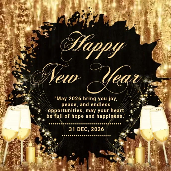 Black Maximalist Happy New Year Wishes Instagram Post Template ...