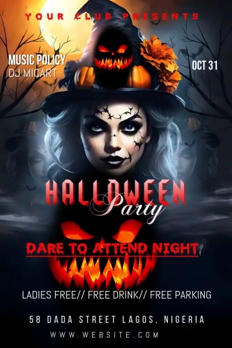 Black Maximalist Happy Party Invite Poster Template | PosterMyWall