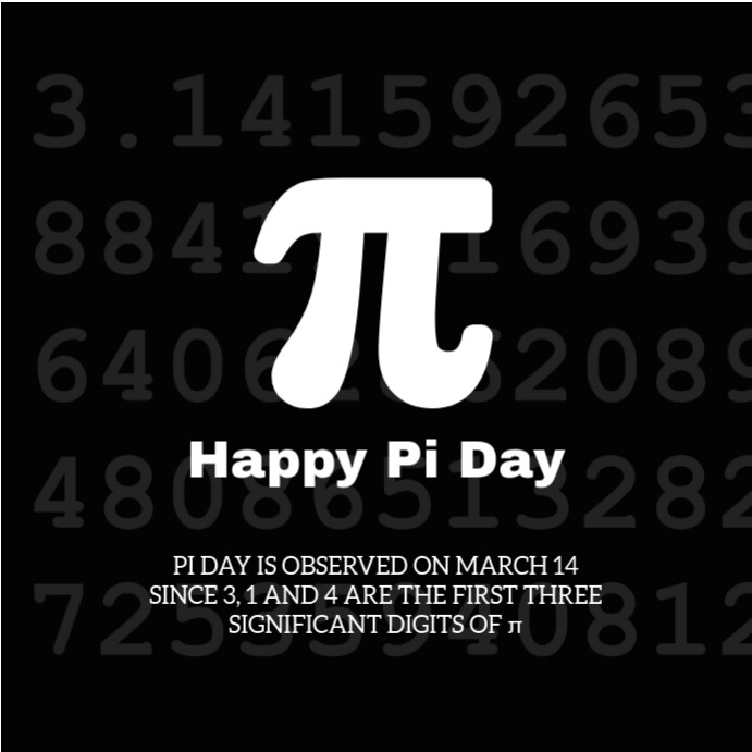 Black Maximalist Happy Pi Day Design Instagram Post Template | PosterMyWall