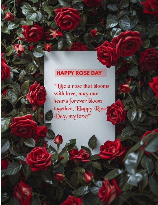 Copy of Black Maximalist Happy Rose Day Flyer (us Letter) | PosterMyWall