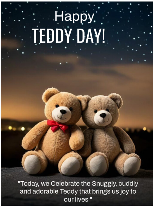 Black Maximalist Happy Teddy Day Flyer (us Letter) Template | PosterMyWall