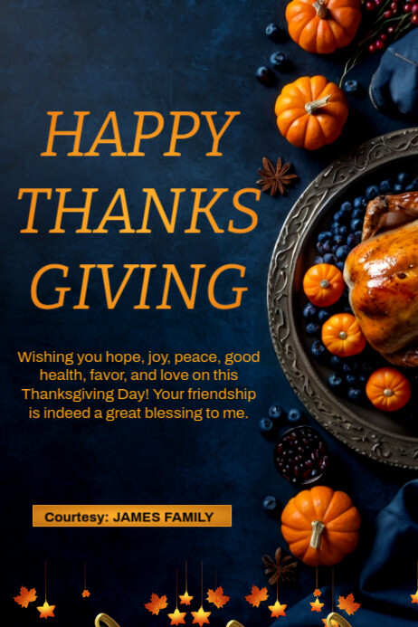 Black Maximalist Happy Thanksgiving Wishes Template Design Poster ...