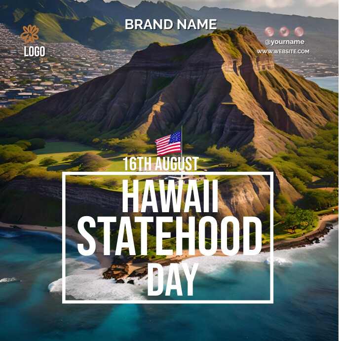 Plantilla de Black Maximalist Hawaii Statehood Day Instag | PosterMyWall