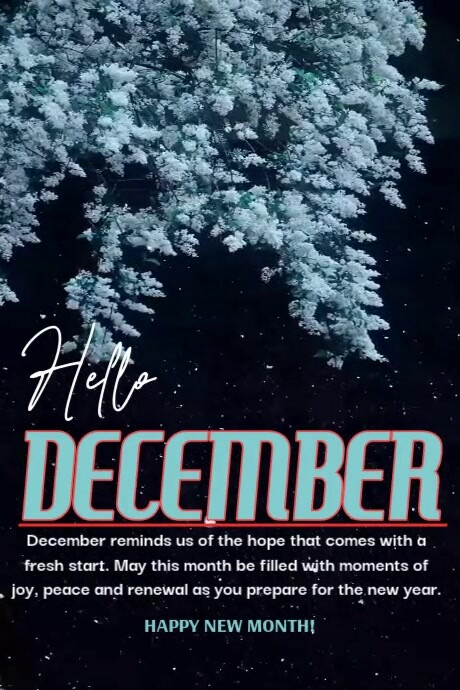 Black Maximalist Hello December Poster Template | PosterMyWall