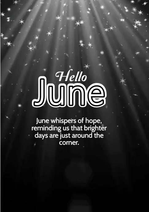 Black Maximalist Hello June A4 Template | PosterMyWall