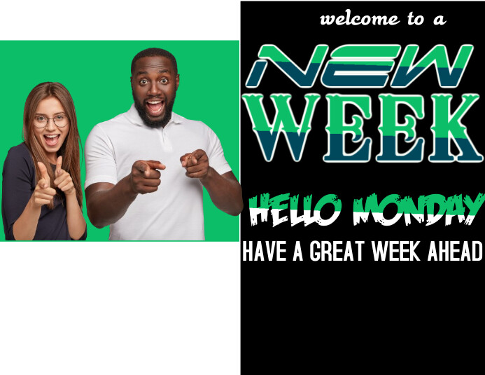 Black Maximalist Hello Monday Flyer (us Lett Template | PosterMyWall