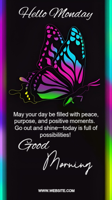 Black Maximalist Hello Monday Instagram Story Template | PosterMyWall