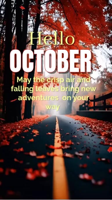 Plantilla de Black Maximalist Hello October Instagram Reel | PosterMyWall