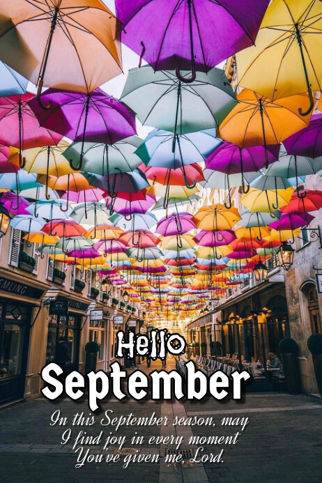 Modèle Black Maximalist Hello September Banner 4' × | PosterMyWall