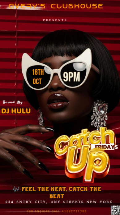 Black Maximalist High-fashion-inspired Club Event Flyer For A Weekly ...
