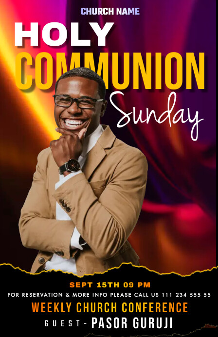 Black Maximalist Holy Communication Tabloid Template | PosterMyWall