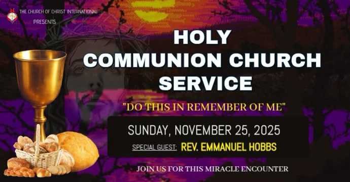Szablon Black Maximalist Holy Communion Church Service Template ...