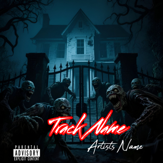 Black Maximalist Horror Album Cover Album Cover Template | PosterMyWall