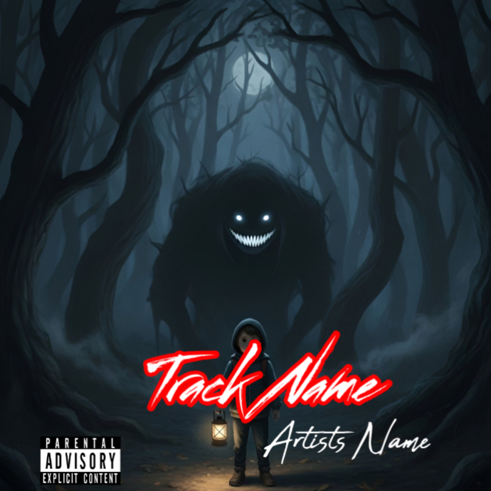 Black Maximalist Horror Album Cover Album Cover Template | PosterMyWall