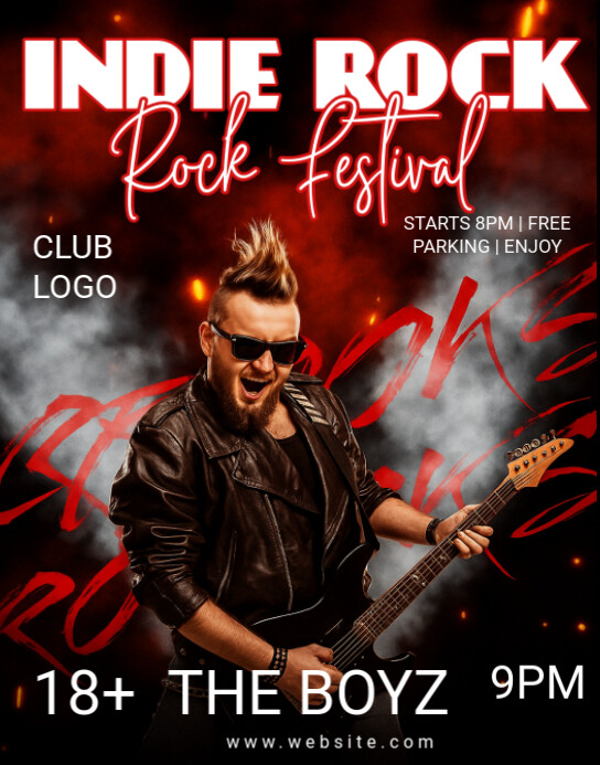 Black Maximalist Indie Music Concert Poster/wallboard Template ...