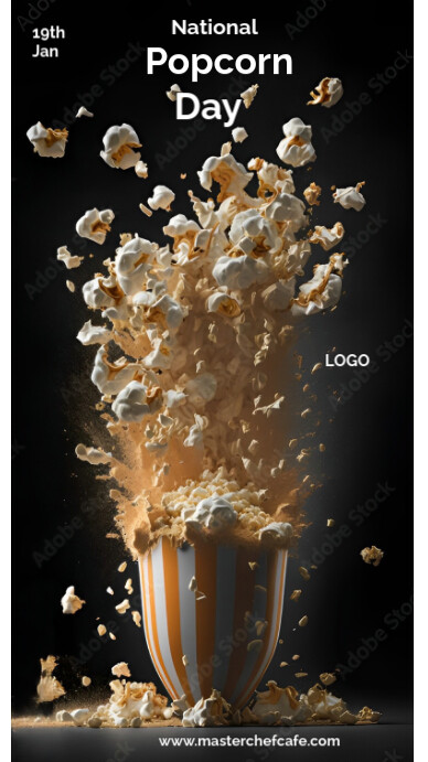 Black Maximalist Instagram Story National popcorn day flyer design ...