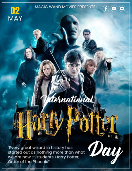 Black Maximalist International Harry Potter Day Flyer (us Letter ...
