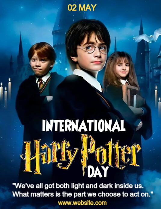 Black Maximalist International Harry Potter Day Flyer (us Letter ...