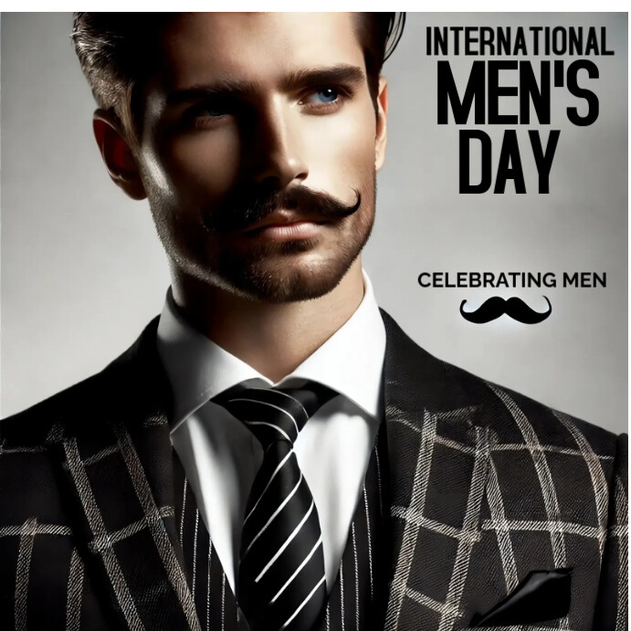 Black Maximalist International Men's Day Instagram Post Template ...