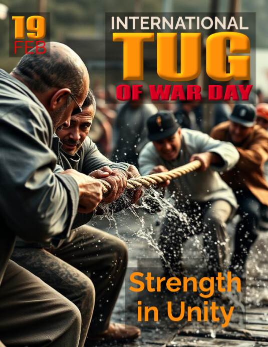 Black Maximalist International Tug Of War Flyer (us Letter) Template ...