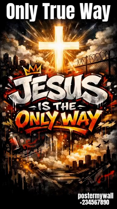 Black Maximalist Jesus Is The Only Way – Christian Light Background ...