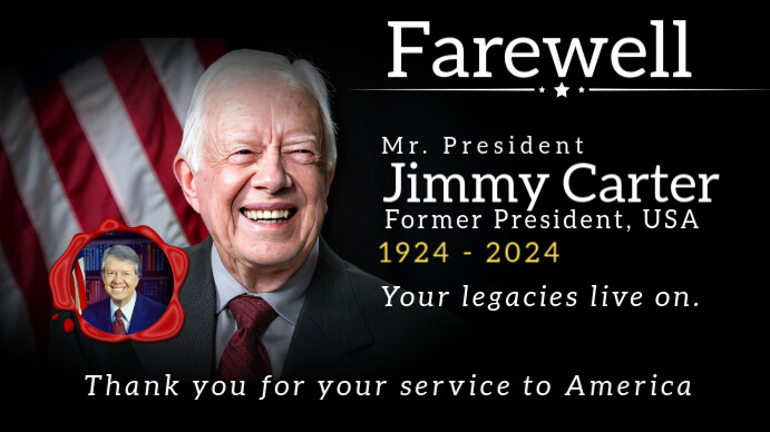 Plantilla de Black Maximalist Jimmy Carter Youtube Thumbnail | PosterMyWall