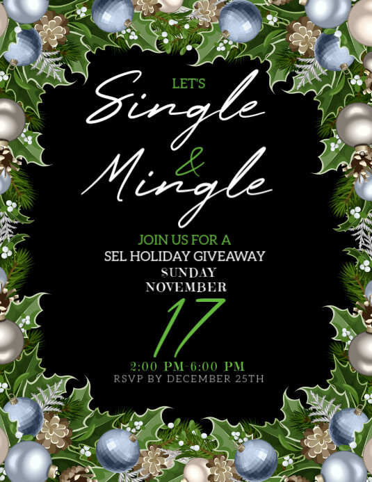 Copy of Black Maximalist Jingle And Mingle Christmas Party Invitation ...