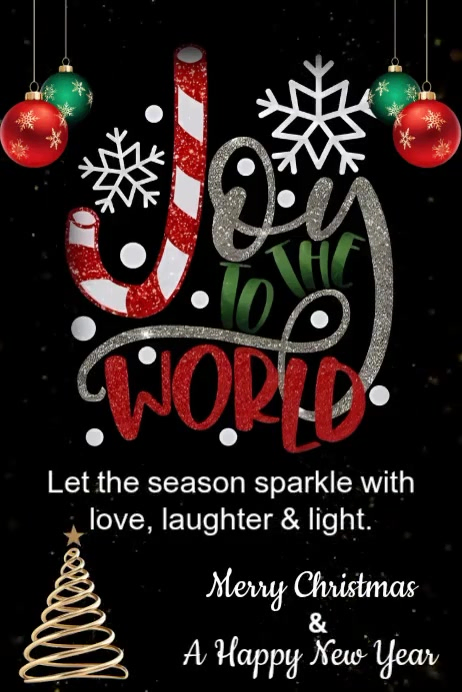 Black Maximalist Joy To The World Poster Template | PosterMyWall
