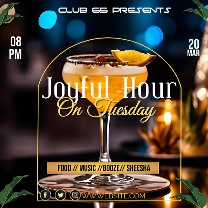 Black Maximalist Joyful Hour Instagram Post Template | PosterMyWall