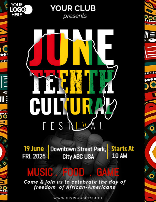 Black Maximalist Juneteenth Event Plan Program Flyer (us Letter ...