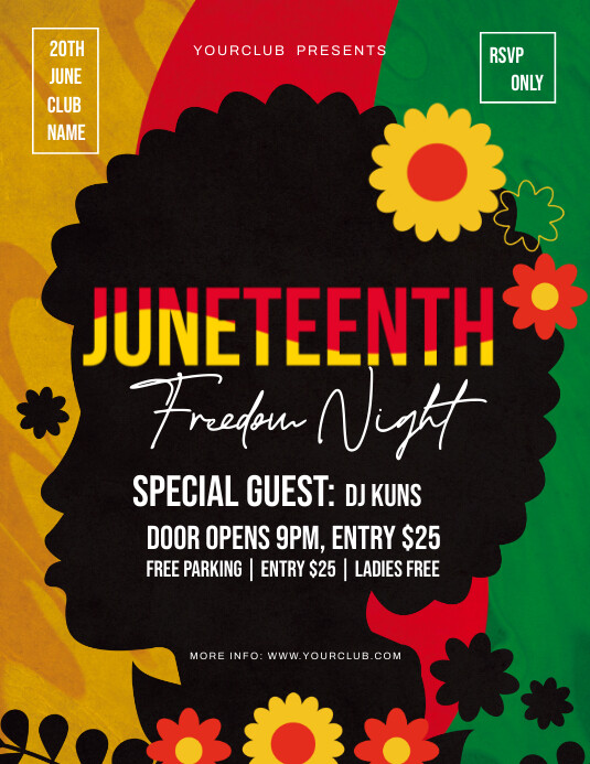 Black Maximalist Juneteenth Flyer (us Letter Template | PosterMyWall