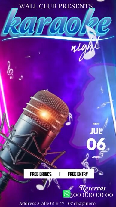 Copy of Black Maximalist Karaoke Disco Club Animada D | PosterMyWall