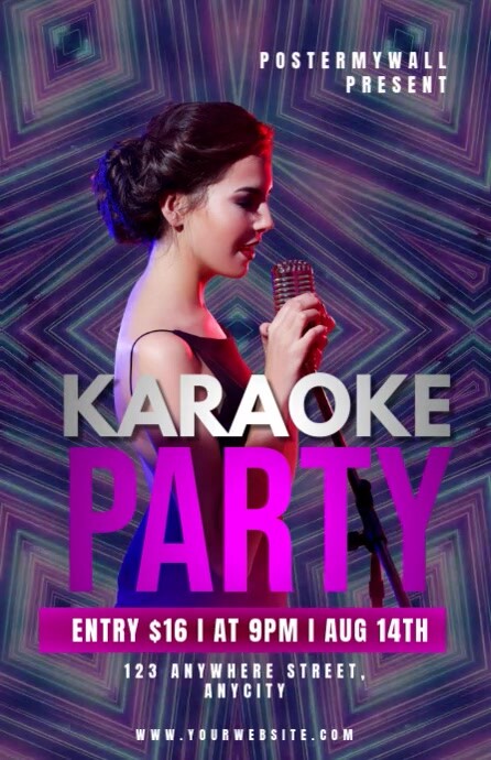 Black Maximalist Karaoke Party Tabloid Template | PosterMyWall
