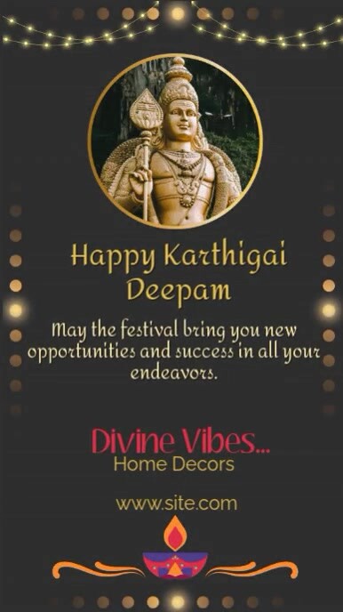 Black Maximalist Karthigai Deepam Instagram Reel Template | PosterMyWall