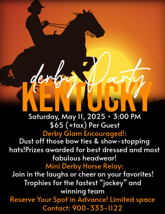 Black Maximalist Kentucky Derby Party Invitation Template, Tal Flyer ...