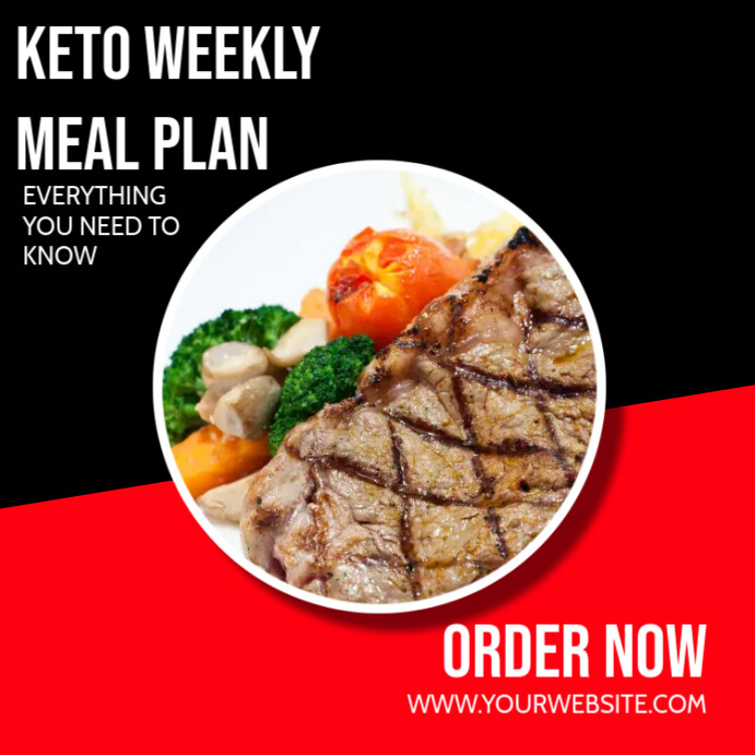Black Maximalist Keto Meal Instagram Post Template | PosterMyWall
