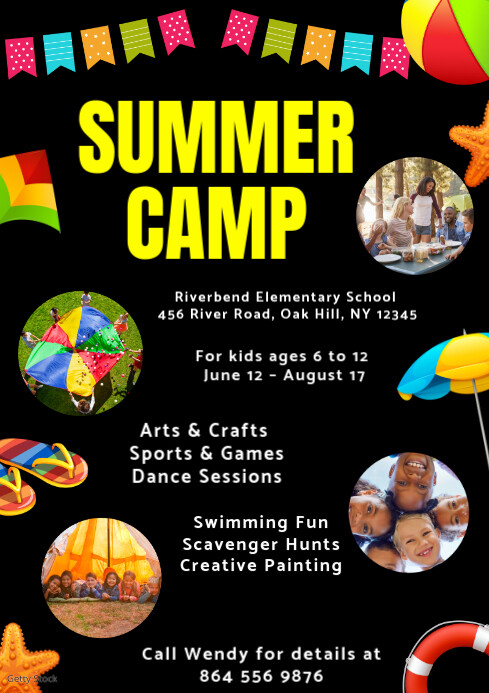 Plantilla de Black Maximalist Kids Summer Camp 2025 Flyer A4 | PosterMyWall