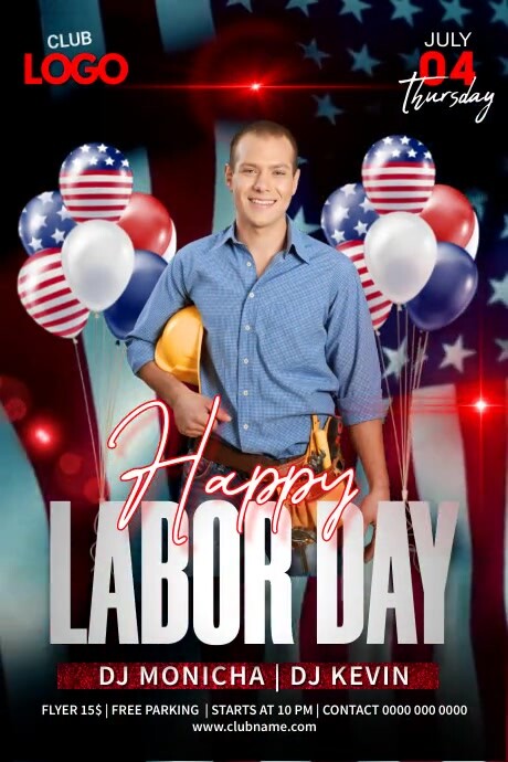 Black Maximalist Labor Day Event Poster Template | PosterMyWall