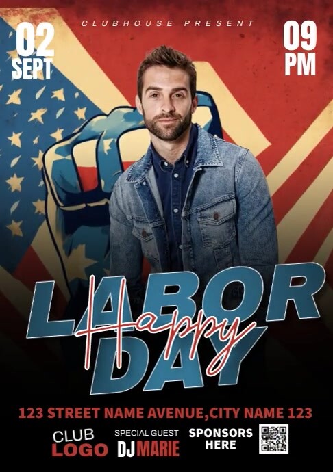 Plantilla de Black Maximalist Labor Day Party A4 | PosterMyWall