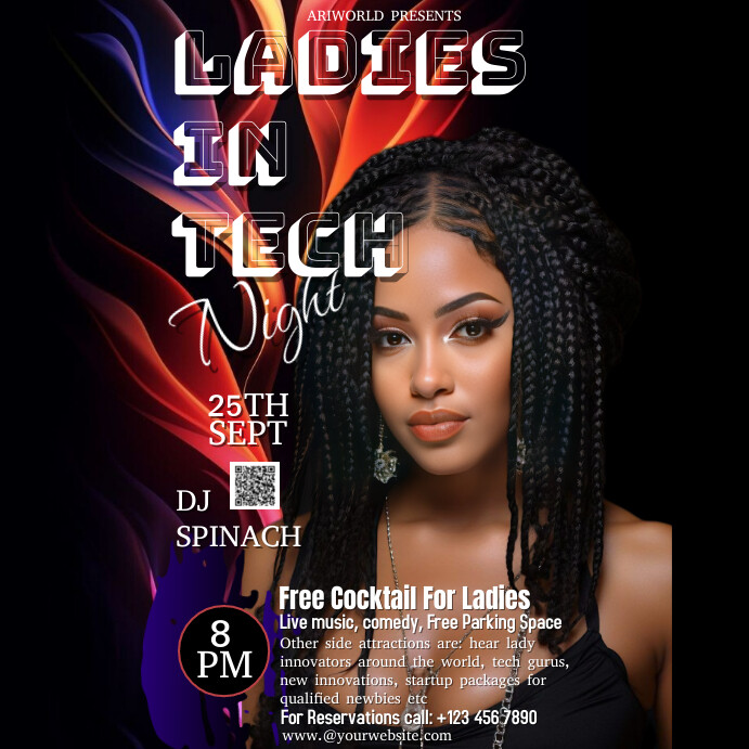 Black Maximalist Ladies In Tech Night Instagr Template | PosterMyWall