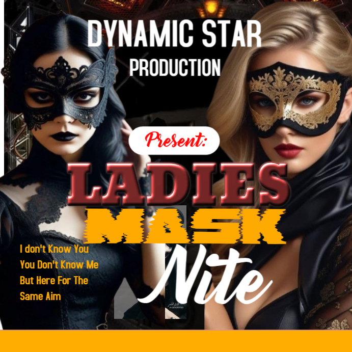 Plantilla de Black Maximalist Ladies Mask Night Club | A Night Of ...