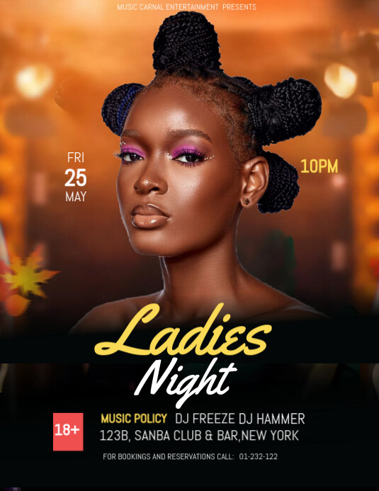 Black Maximalist Ladies Night Flyer (us Letter) Template | PosterMyWall