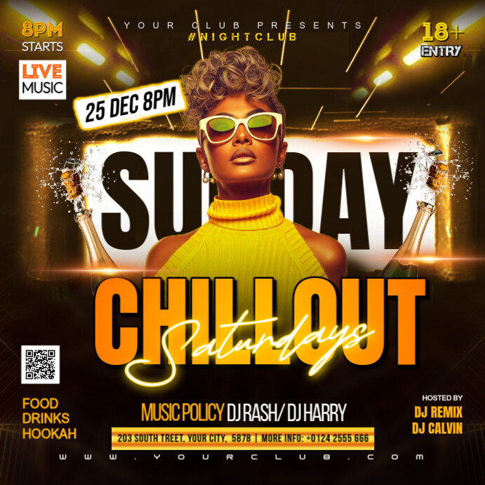 Black Maximalist Ladies Night Out Party Poster,latin Night Party Flyer ...