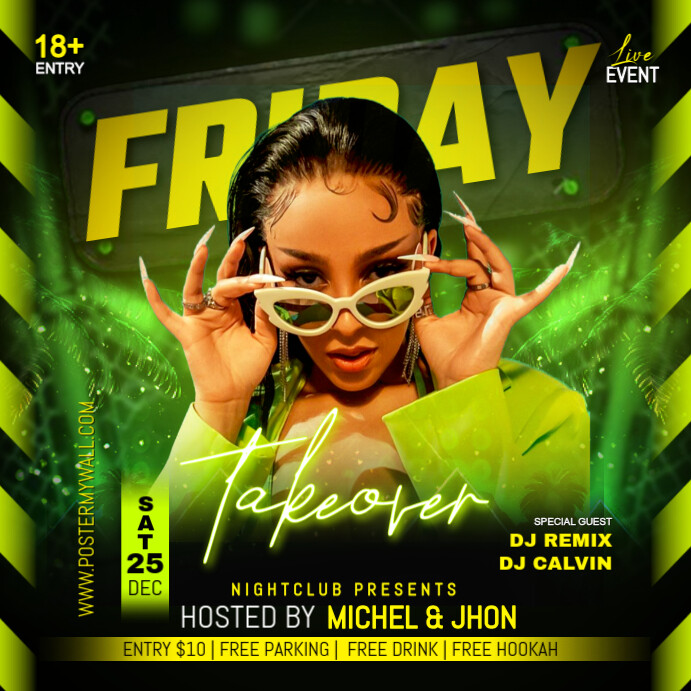 Black Maximalist Ladies Night Out Party Poster,latin Night Party Flyer ...