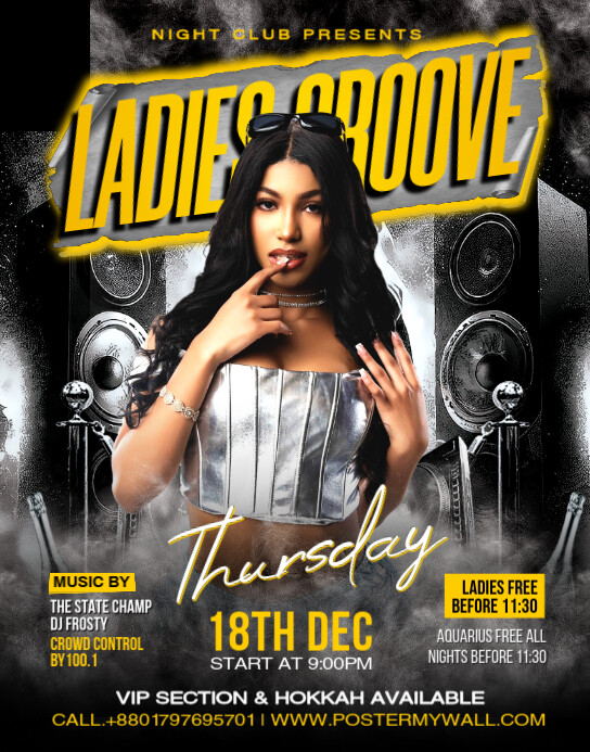 Copy of Black Maximalist Ladies Night Party Flyer Poster/wallboard ...