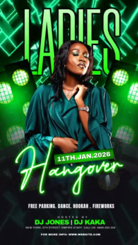 Black Maximalist Ladies Night Party Instagram Story Template | PosterMyWall